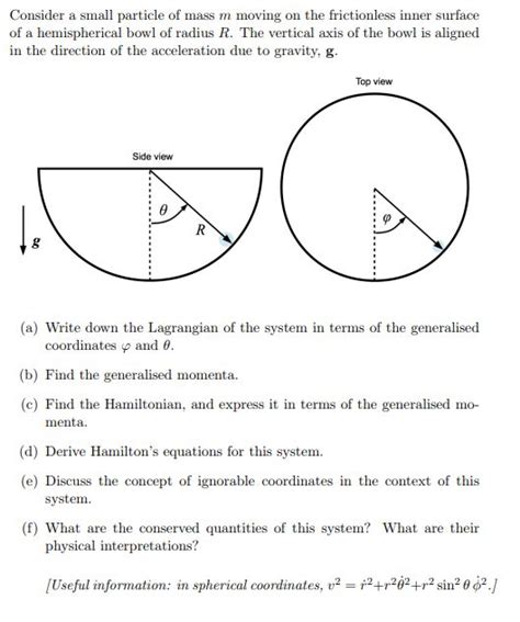 Solved Consider A Small Particle Of Mass M Moving On The Chegg Com