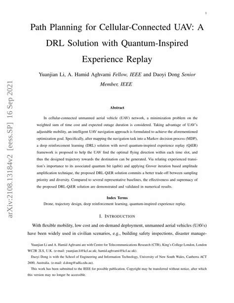 Pdf Path Planning For Cellular Connected Uav A Drl Solution Dokumentips