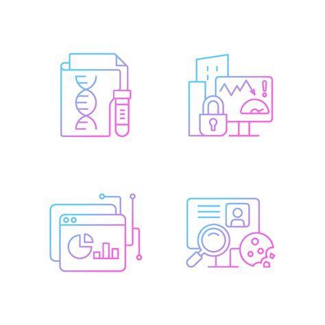 Sensitive Data Types Gradient Linear Vector Icons Set 3686181 Vector Art At Vecteezy