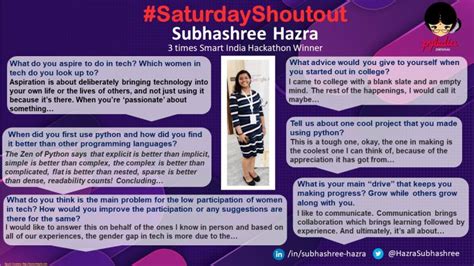 Subhashree Hazra On Linkedin Saturdayshoutout Technology Python