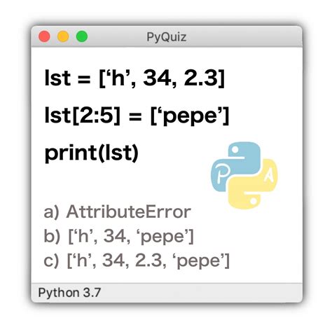 Python Quiz 1 Asignación De Slicing En Listas En Python El Pythonista