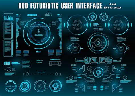 Interface Utilisateur Bleu Futuriste Hud Affichage Du Tableau De Bord