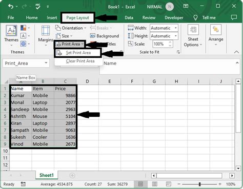 How To Create A Dynamic Print Area In Excel