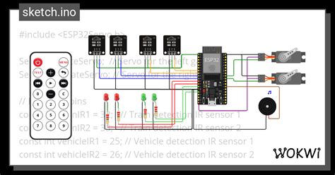Smart Railway Level Crossing Wokwi Esp32 Stm32 Arduino Simulator