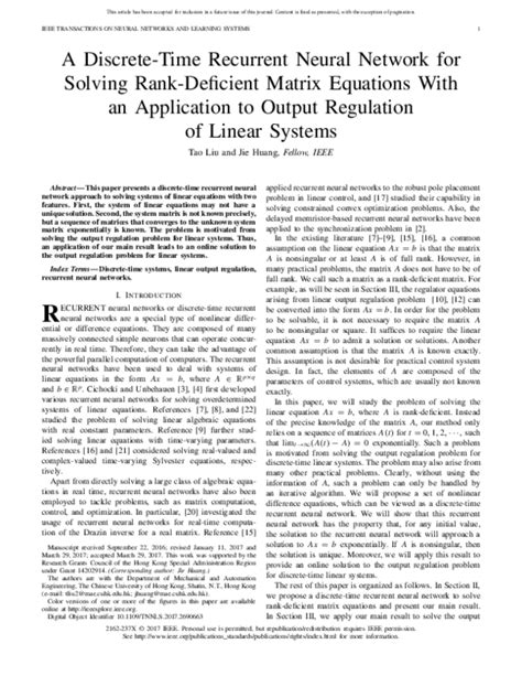 Pdf A Discrete Time Recurrent Neural Network For Solving Quadratic