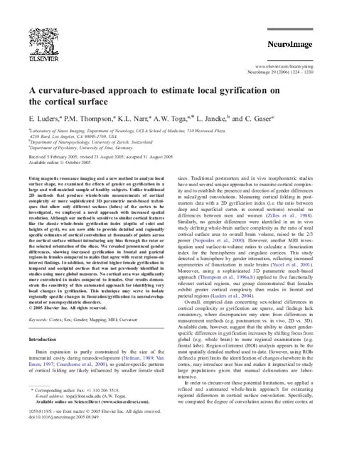pdf a curvature based approach to estimate local gyrification on the