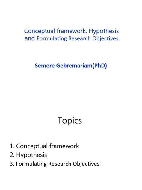 Lecture 2 Cf Hypothesis Objective Methodology Lecture 2 Pdf