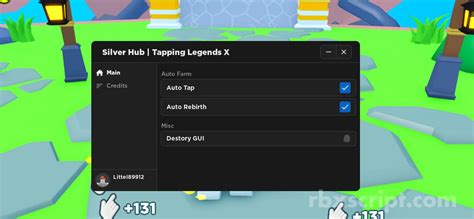 Tapping Legends X Auto Tap Auto Rebirth Scripts Rbxscript