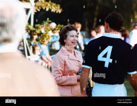 Queen Elizabeth 2 Talking To Prince Charles Wearing No4 After Polo