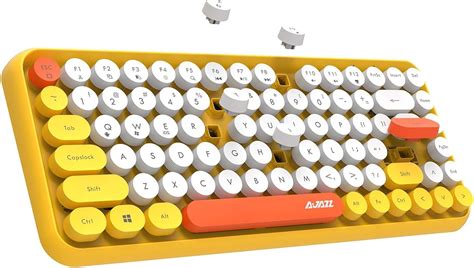 Keyboard Without Number Pad Wireless 84 Key Classic Office Keyboard Gaming Key Bluetooth Round