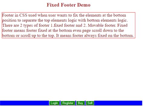 Footer In CSS How Does Footer Work In CSS With Examples