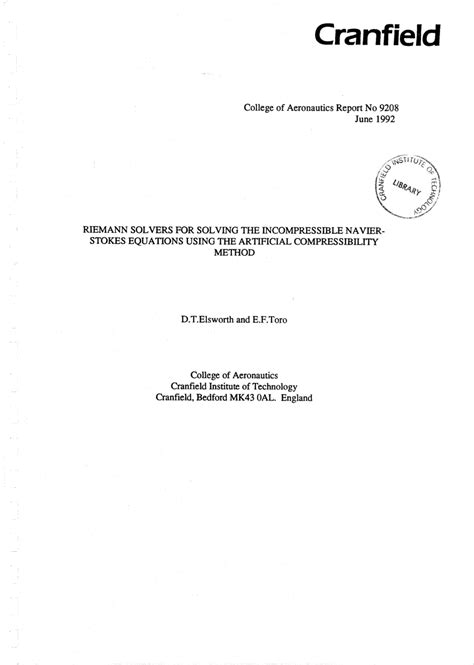 Pdf Riemann Solvers For Solving The Incompressible Navier Stokes