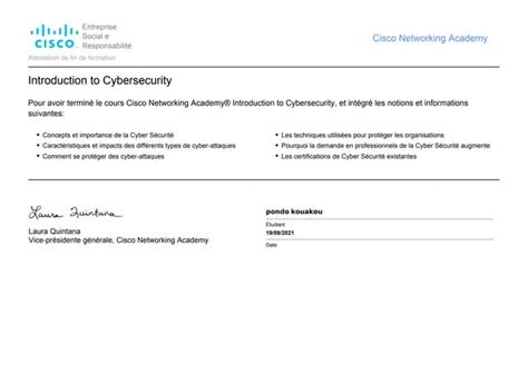 Certification Cisco Introduction To Cybersecurity
