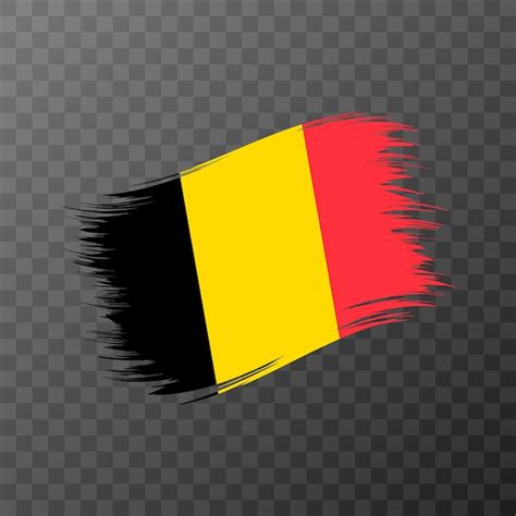 벨기에 국기 그런 지 브러쉬 스트로크 투명 배경 벡터 일러스트 레이 션 프리미엄 벡터