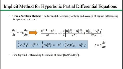 Problem 3 40 Pts Using Implicit 2nd Order Central