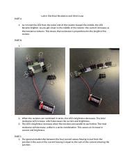Physics Lab 4 Docx Lab 4 Electrical Resistance And Ohm S Law PART A 1 As I Moved The LED