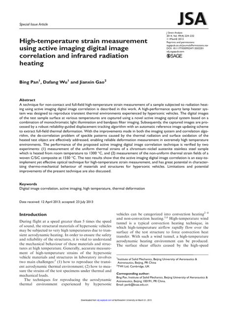 High Temperature Strain Measurement Using Dic Pdf Optical Filter