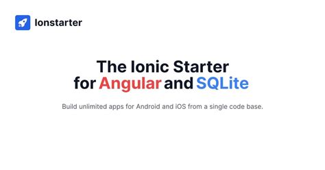 The Ionic Starter Template For Angular And Sqlite Rcapacitor