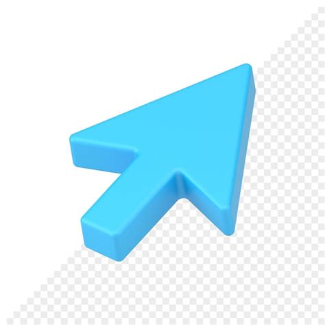 Premium Psd Blue Arrow Pointer Realistic Icon 3d Render Geometric