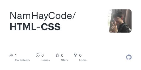 GitHub NamHayCode HTML CSS