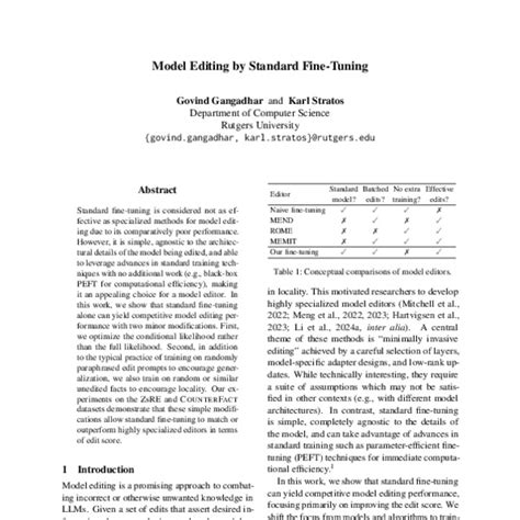 Model Editing By Standard Fine Tuning Acl Anthology
