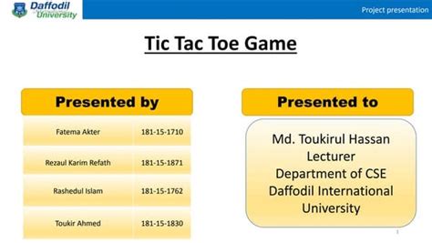 Tic Tac Toe Ppt