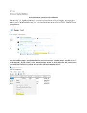 ITT 121 Perform Windows System Backup And Restore Docx ITT 121