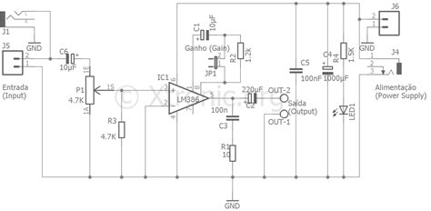 Circuit Audio Power Amplifier Circuit IC LM386 PCB Include - Xtronic