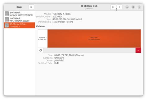 Partitioning Gnome Disks Partition Type Mismatch On Ide Drive Not