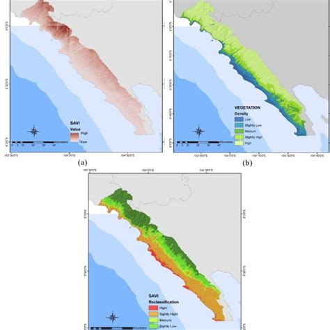 A Savi Map B Vegetation Density And C Vulnerability Map Based Download Scientific