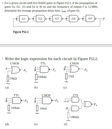 Solved 6 For A Given Circuit With Five Nand Gates In Figure