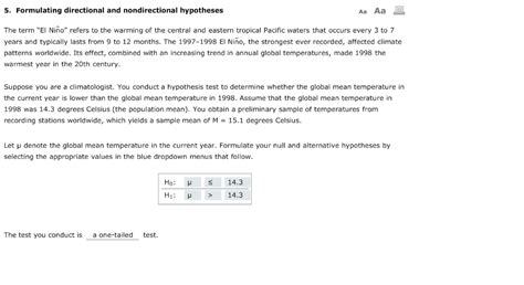 Solved 5 Formulating Directional And Nondirectional