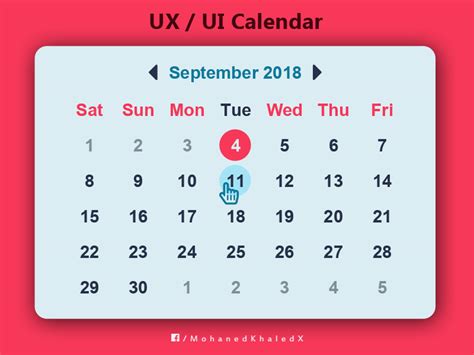 UX UI Calendar By Mohaned Khaled On Dribbble