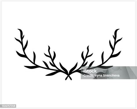 낙서 화환 아이콘 고립 스케치 에코 클립아트르 잎이 있는 분기 프레임 디자인테두리 손 드위잉 아트 라인 벡터 스톡 일러스트레이션입니다 Eps 10 0명에 대한 스톡 벡터