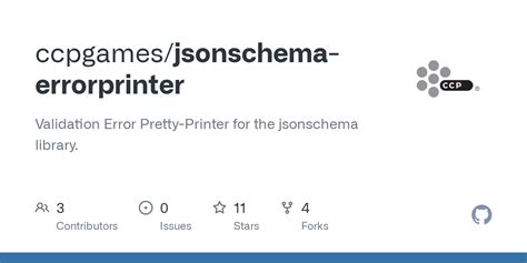 GitHub Ccpgames Jsonschema Errorprinter Validation Error Pretty Printer For The Jsonschema