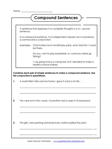 Compound Sentences Compo Pdf Punctuation Linguistics