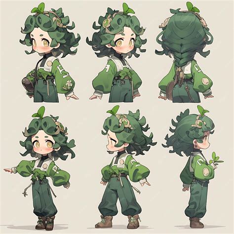 Premium Photo Character Of Male Gardener Chibi Kawaii Plant Shop