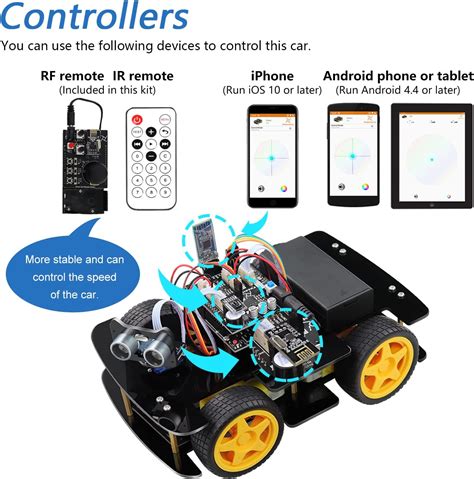 Buy Freenove 4wd Car Kit With Rf Remote Compatible With Arduino Ide Line Tracking Obstacle