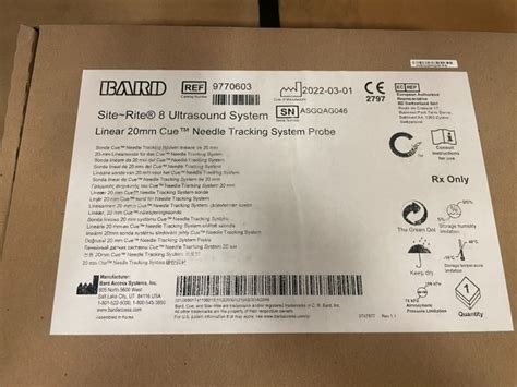Bard Site Rite 8 Ultrasound Linear 20mm Cue Needle Tracking Probe For Sale