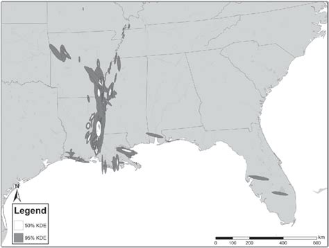 Extent Of 50 And 95 Fixed Kernel Density Estimates Kde With The Download Scientific Diagram