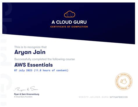 Aryan Jain On Linkedin Certificate Of Completion A Cloud Guru