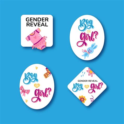 Free Vector Labels Collection For Gender Reveal Party