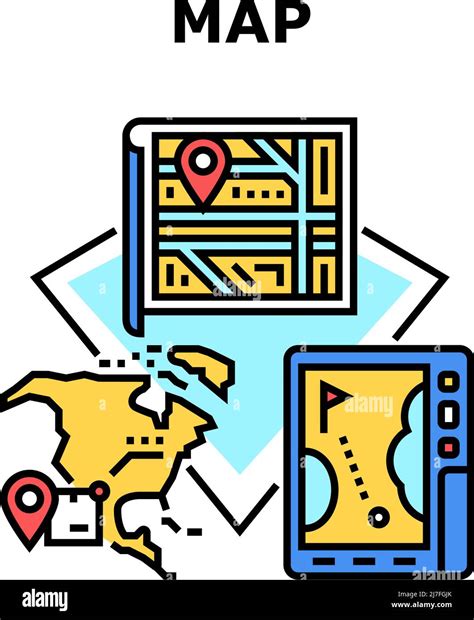 Map Navigation Vector Concept Color Illustration Stock Vector Image And Art Alamy