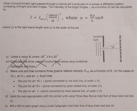 Solved When Monochromatic Light Passes Through A Narrow Slit