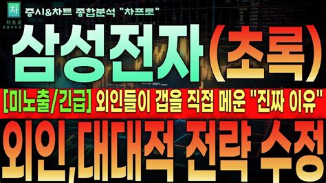삼성전자 주가 전망 긴급외인들의 대대적인 전략수정 갭을 메운 진짜 이유가 여기서 드러났습니다 개인 매도를 받아