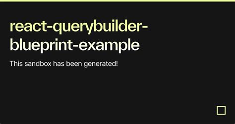 React Querybuilder Blueprint Example Codesandbox