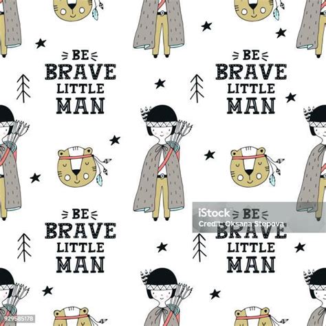 작은 용사귀여운 손 그려진된 원활한 패턴 헌터 소녀와 스 칸디 나 비아 스타일에서 글자 수 있습니다 귀여운에 대한 스톡 벡터 아트 및 기타 이미지 Istock