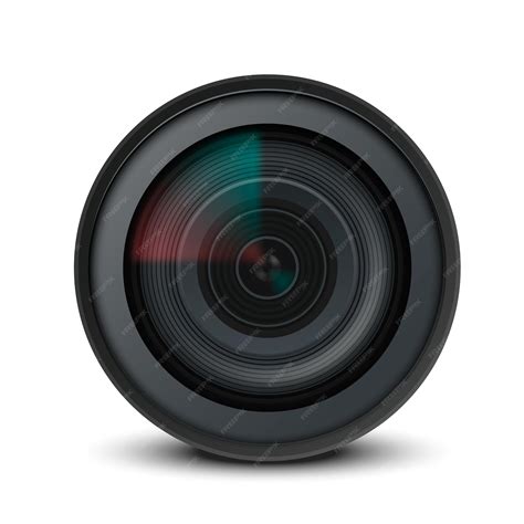 흰색 배경에 격리된 카메라 렌즈 매우 상세한 비디오 또는 사진 카메라 렌즈 벡터 그림 프리미엄 벡터
