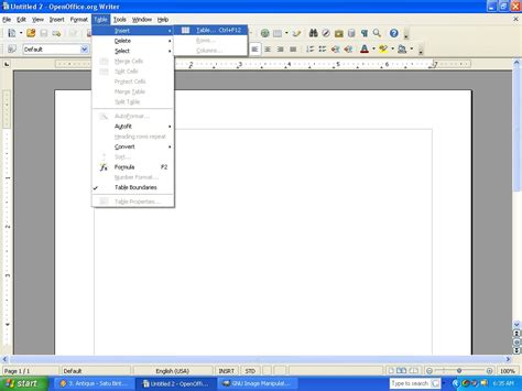 Tutorial Open Officeorg Writer Pengaturan Table Di Writer