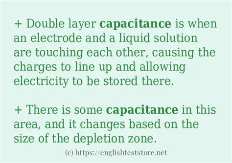 Capacitance Example In Sentences EnglishTestStore Blog